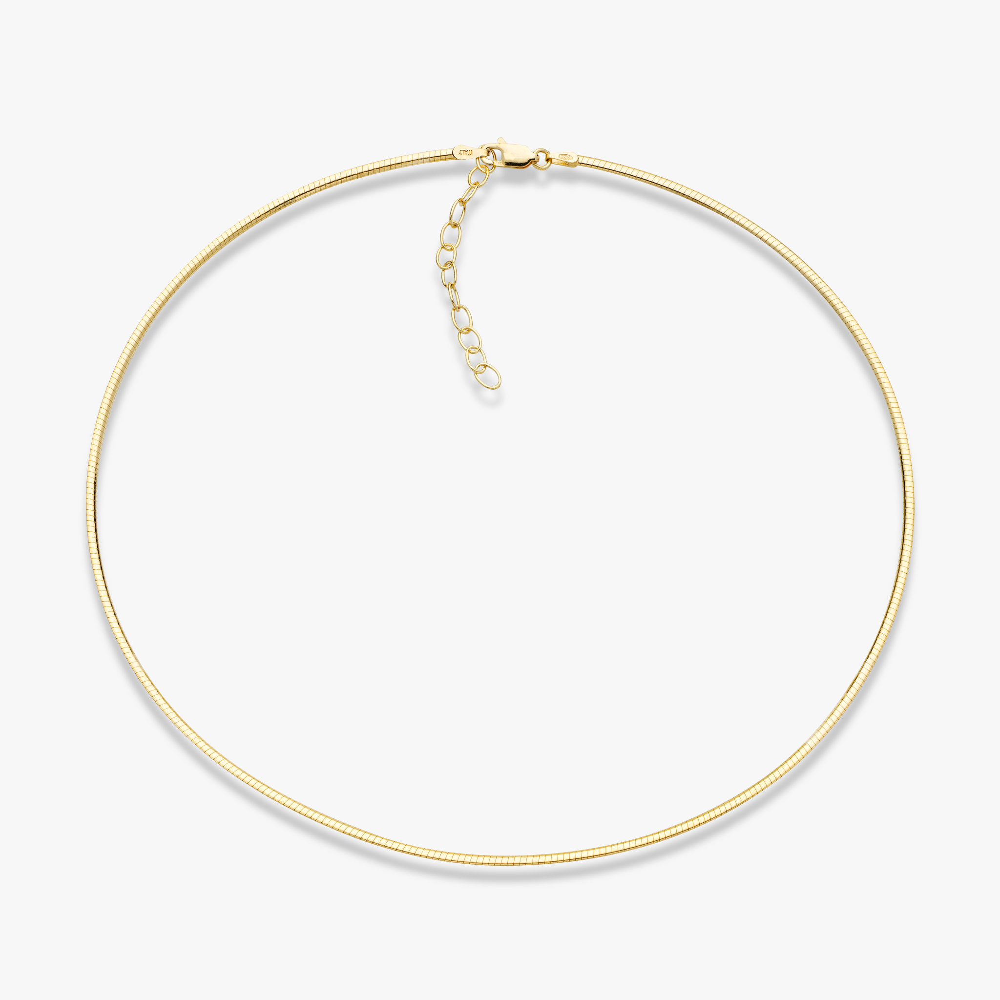 Dome Omega Adjustable Necklace in 18k Gold Over Sterling Silver, 2mm ...