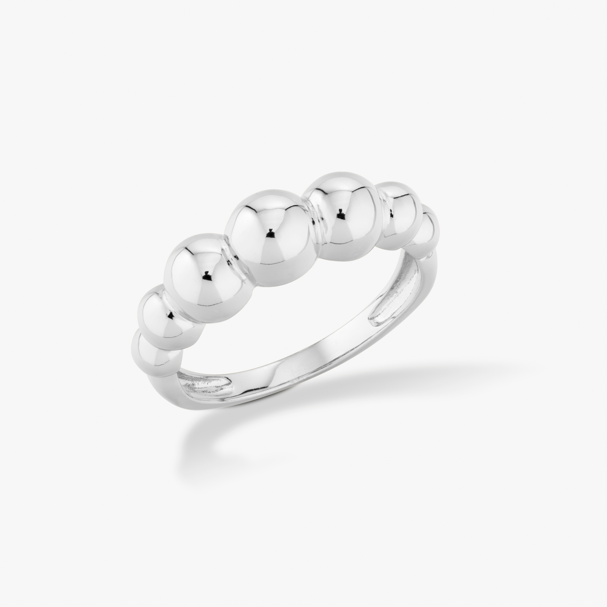 Graduated Bead Ring in Sterling Silver – Miabella