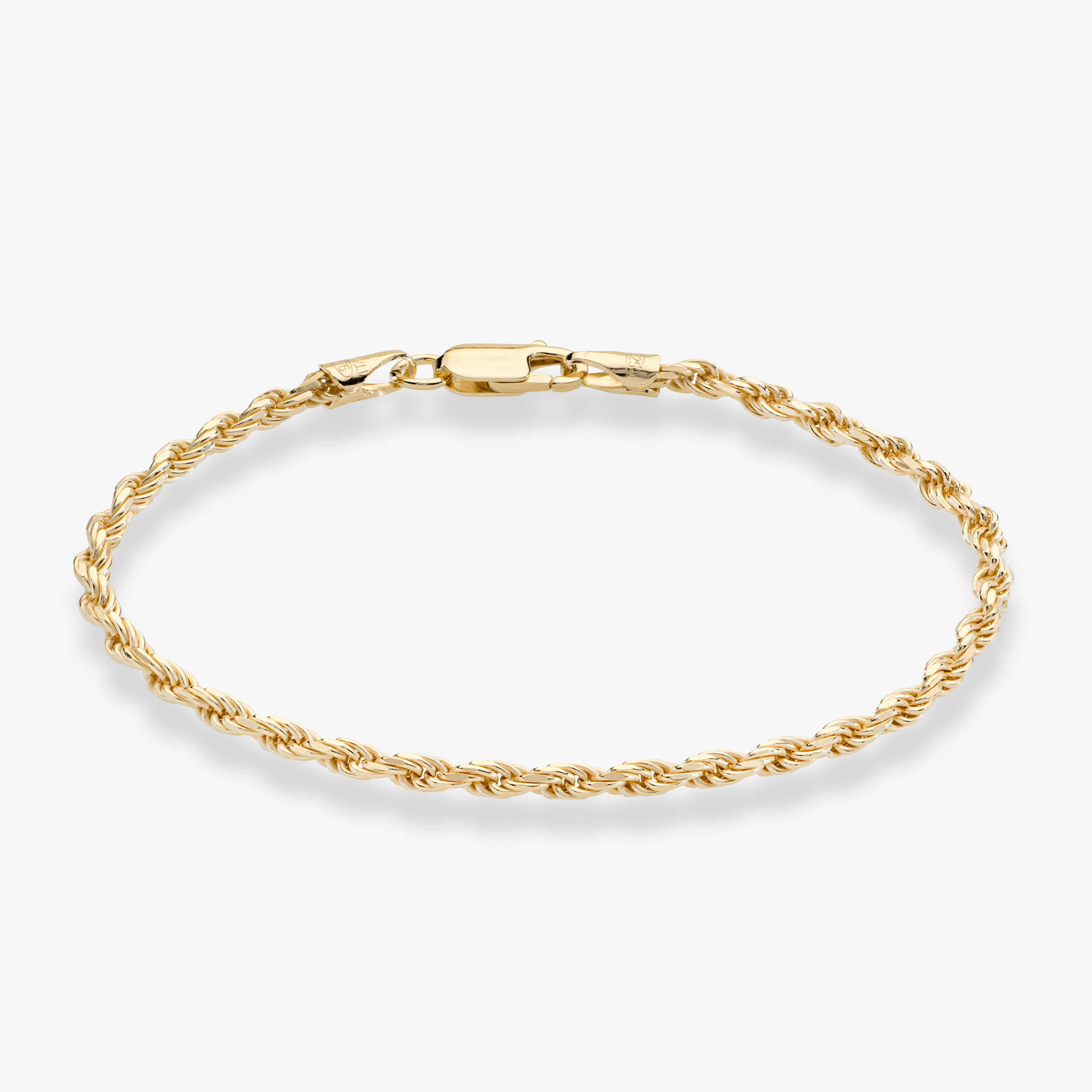 Rope Anklet in 18k gold over sterling silver, 3mm – Miabella