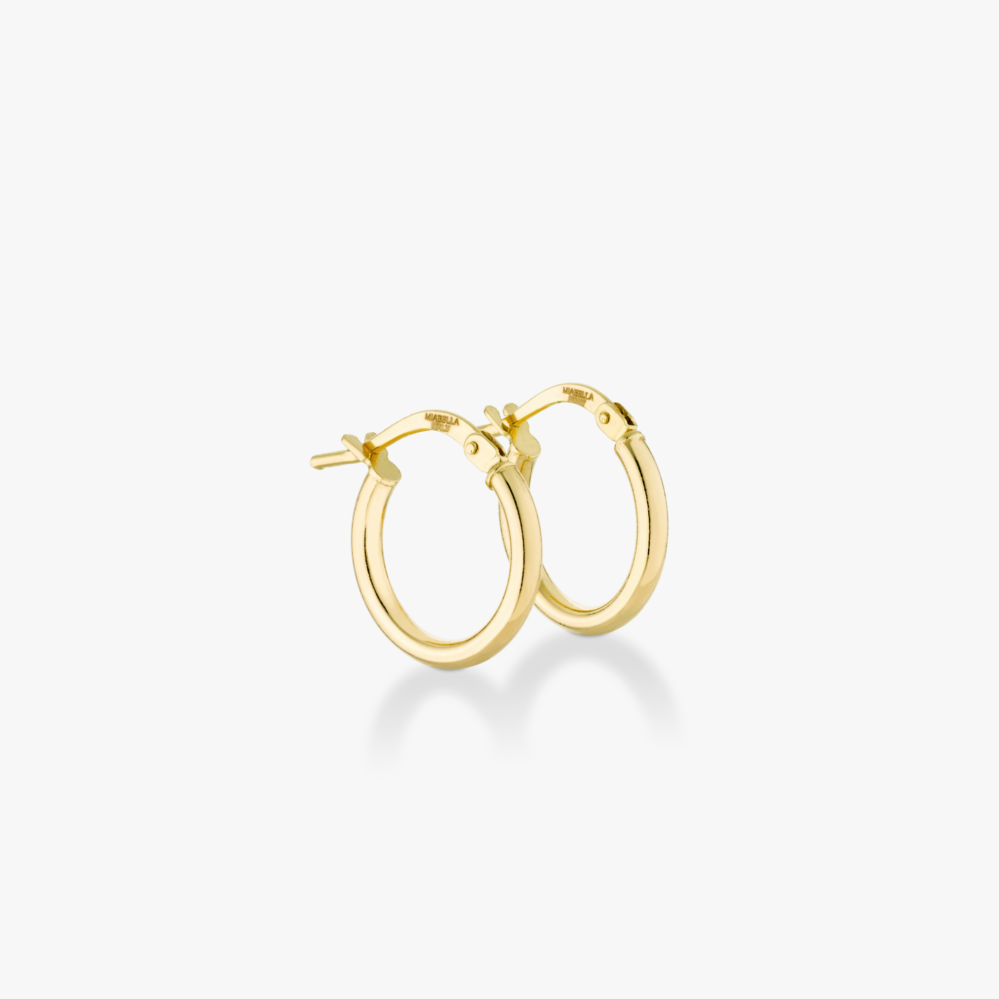 Round Hoop Lightweight Earrings in 18Kt Gold Plated Sterling Silver, 1 ...